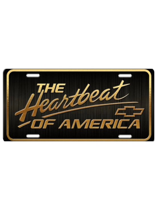 Accents | Chevy Heartbeat Of America Aluminum Metal Vanity License ...